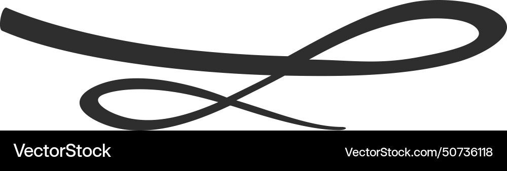 Typography underline swoosh black calligraphy Vector Image