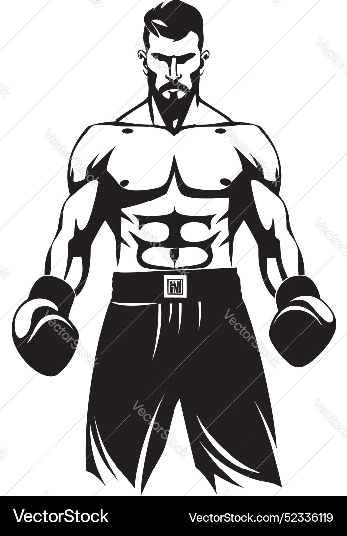 Battle punch black logo boxing legend iconic Vector Image