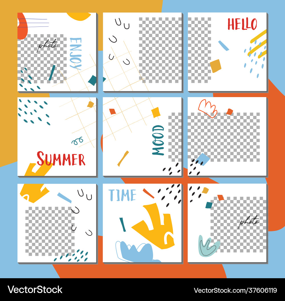 Big editable collage for social media post Vector Image