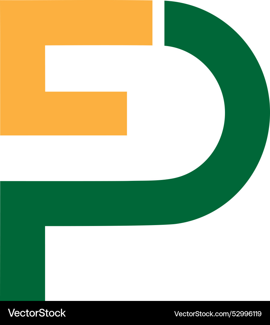 Fp letter logo initial pf Royalty Free Vector Image