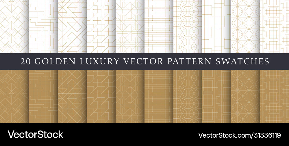 Luxury elegant geometric patterns pack Royalty Free Vector
