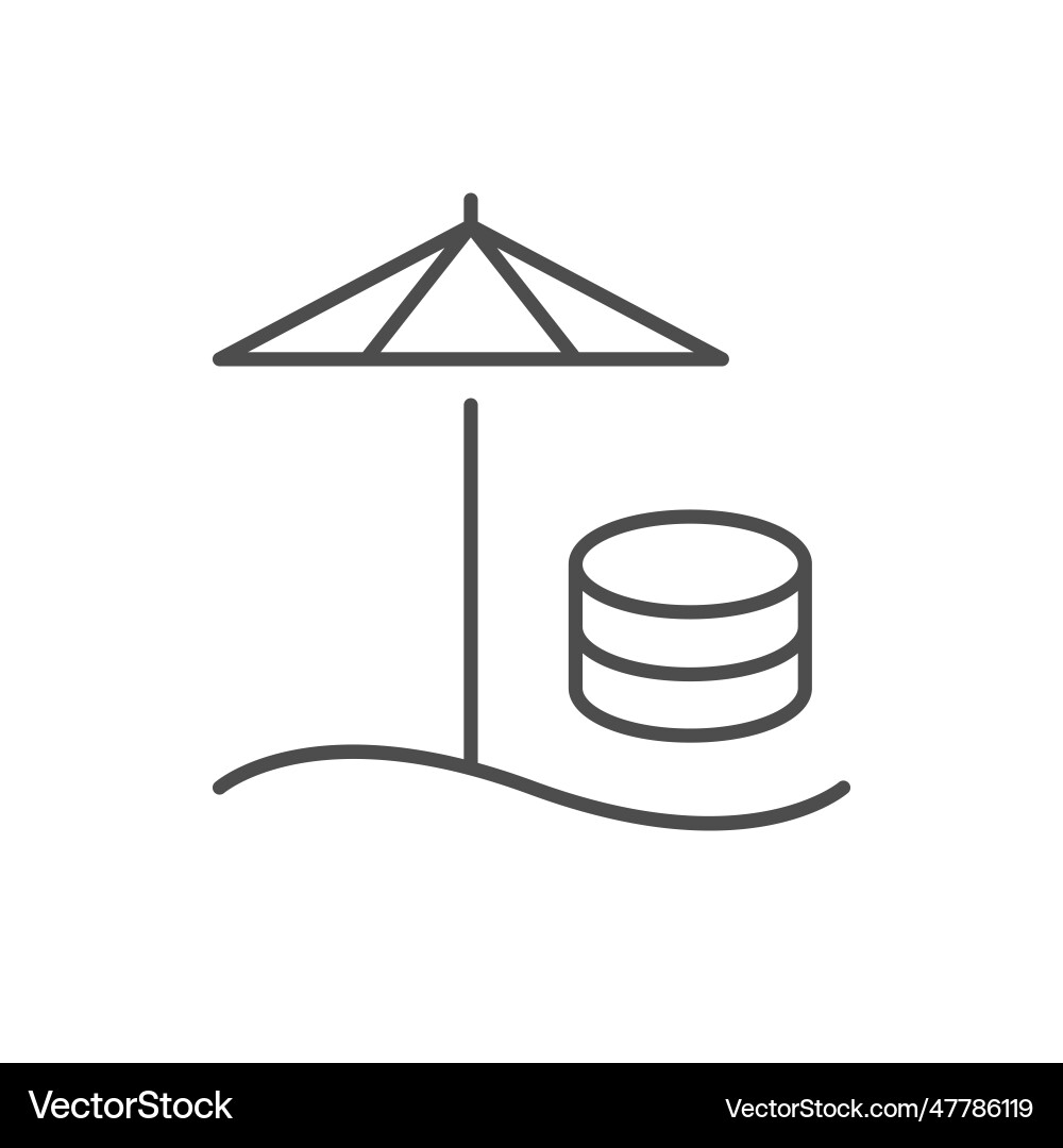 Money offshore line outline icon Royalty Free Vector Image