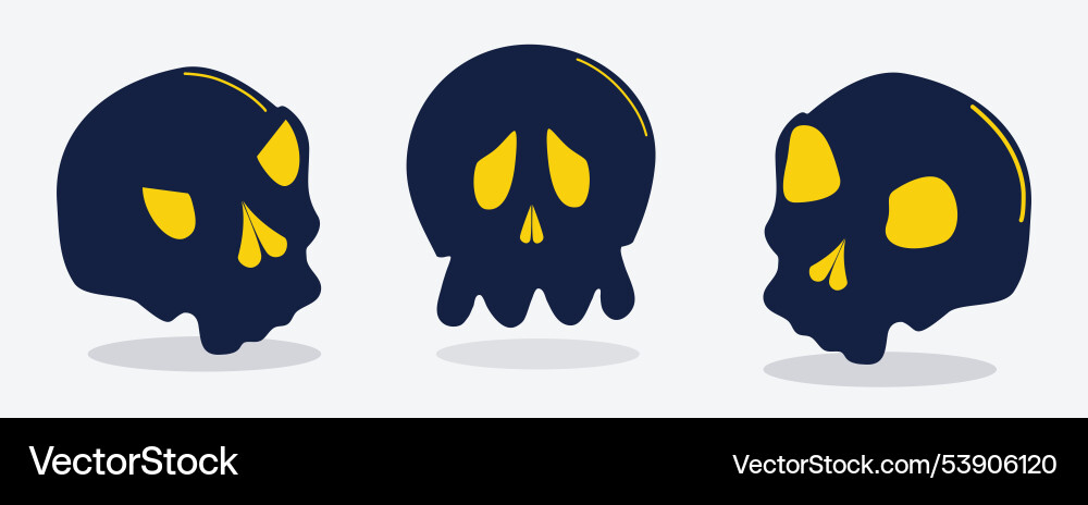 A set with skulls for halloween themed poster Vector Image