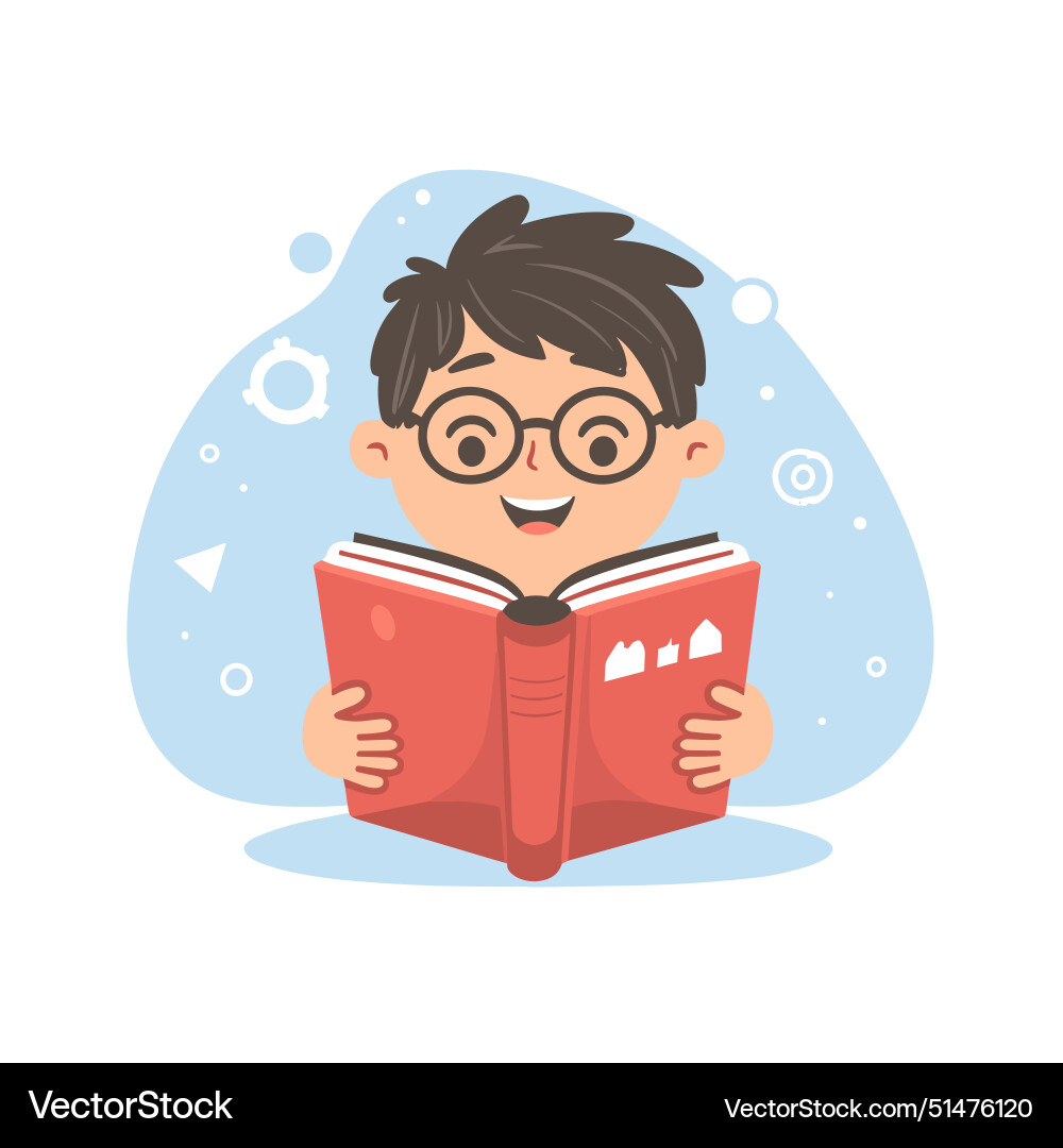 Children reading book concept Royalty Free Vector Image