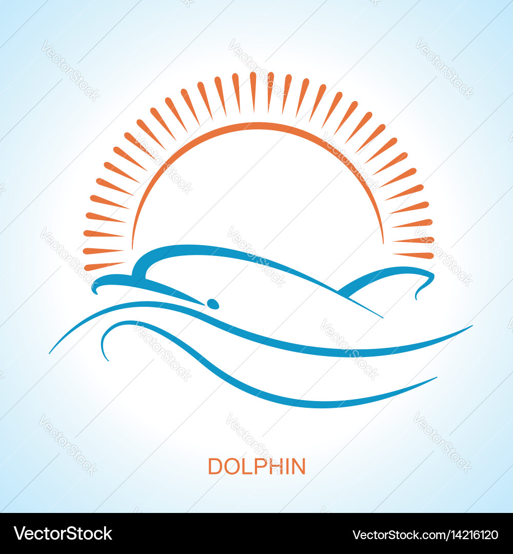 Delfin Symbol Logo einfach Stil flach Lizenzfreier Vektor