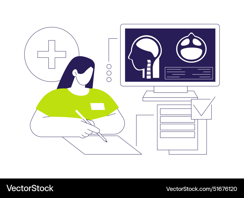 Head and neck radiology abstract concept Vector Image