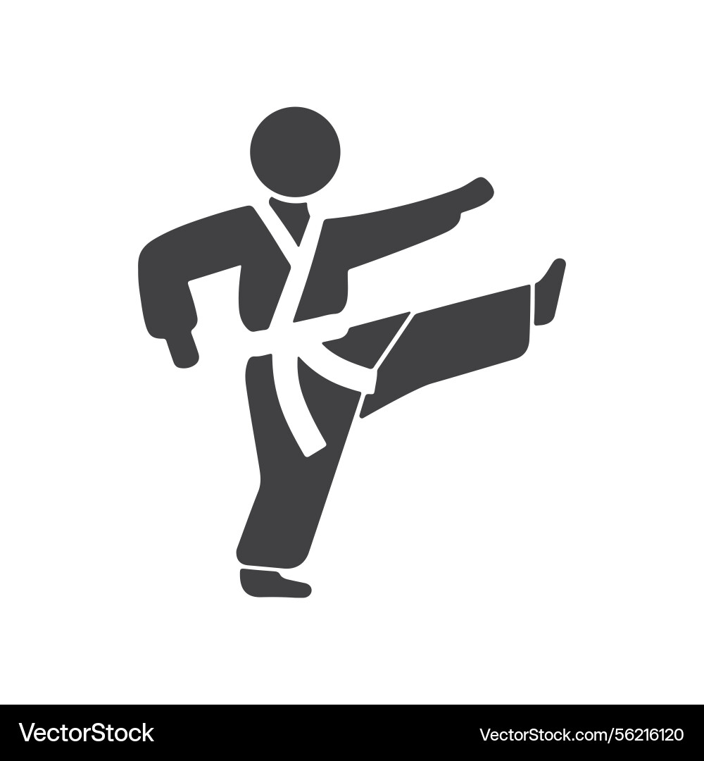 Karate icons silhouette Royalty Free Vector Image