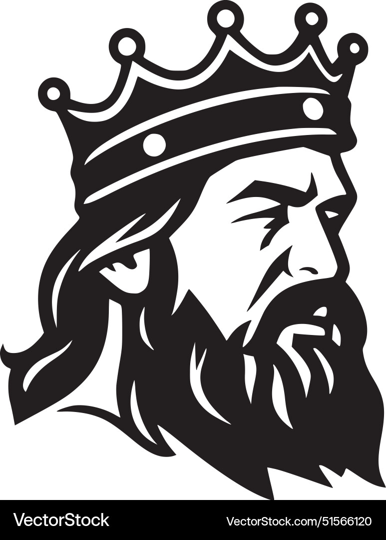 King - minimalist and flat logo Royalty Free Vector Image