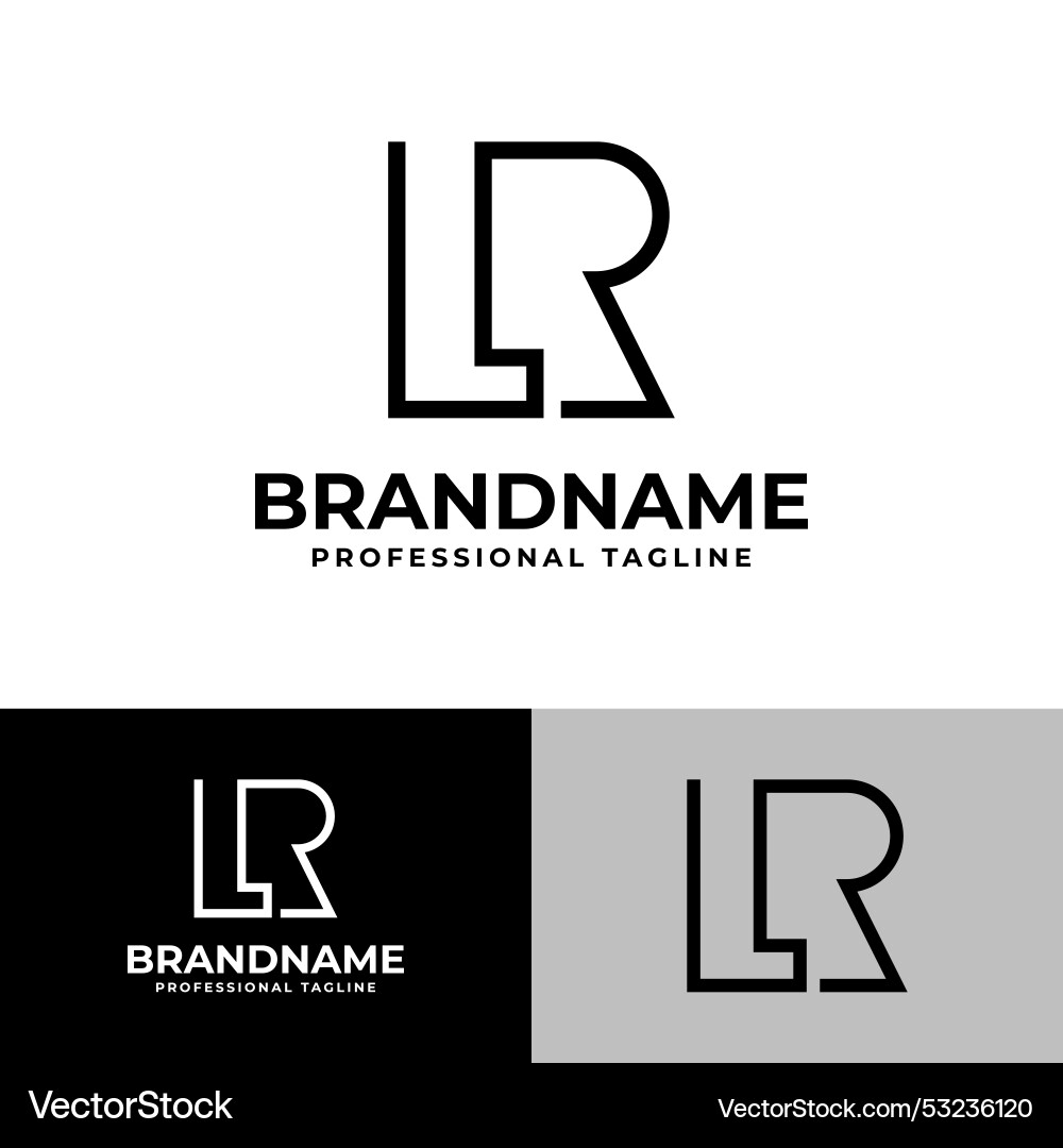 Letters lr and rl monogram logo made in monoline Vector Image