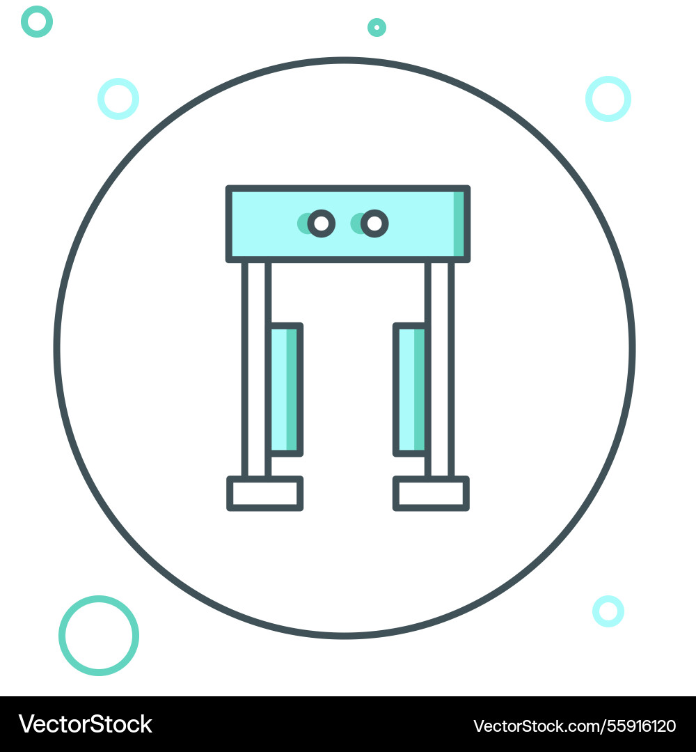 Line metal detector icon isolated on white Vector Image