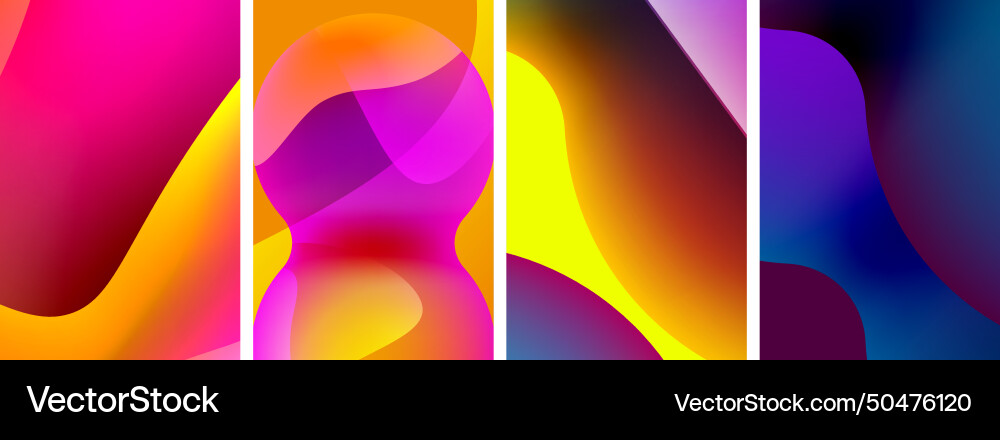 Liquid abstract shapes with gradient colors Vector Image
