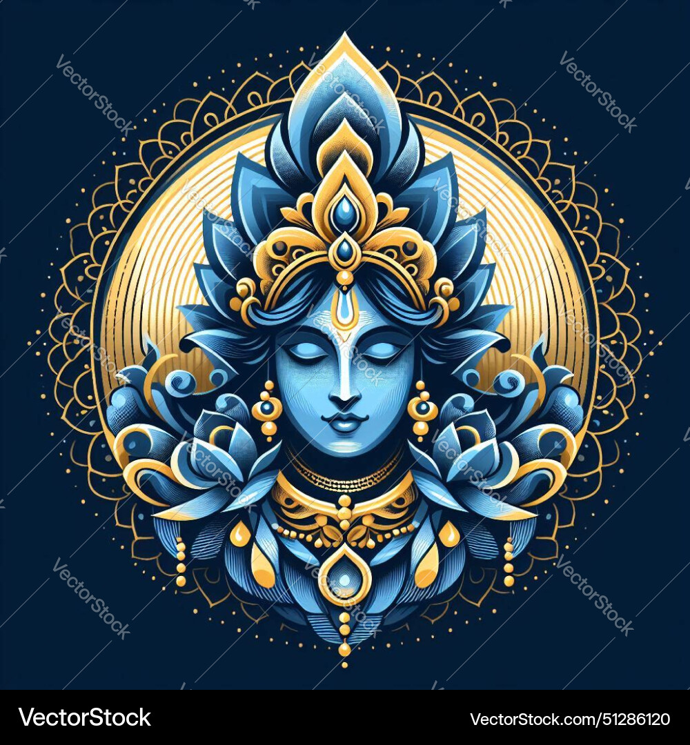 Lord krishna logo Royalty Free Vector Image - VectorStock