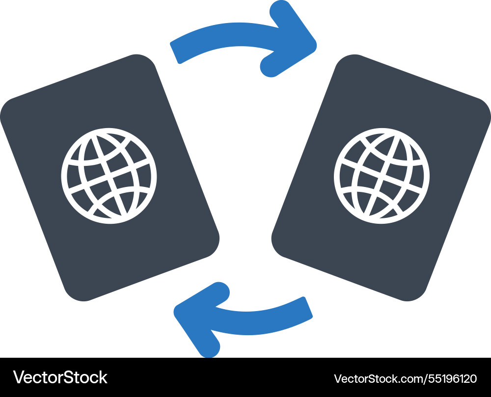 Passport exchange icon Royalty Free Vector Image