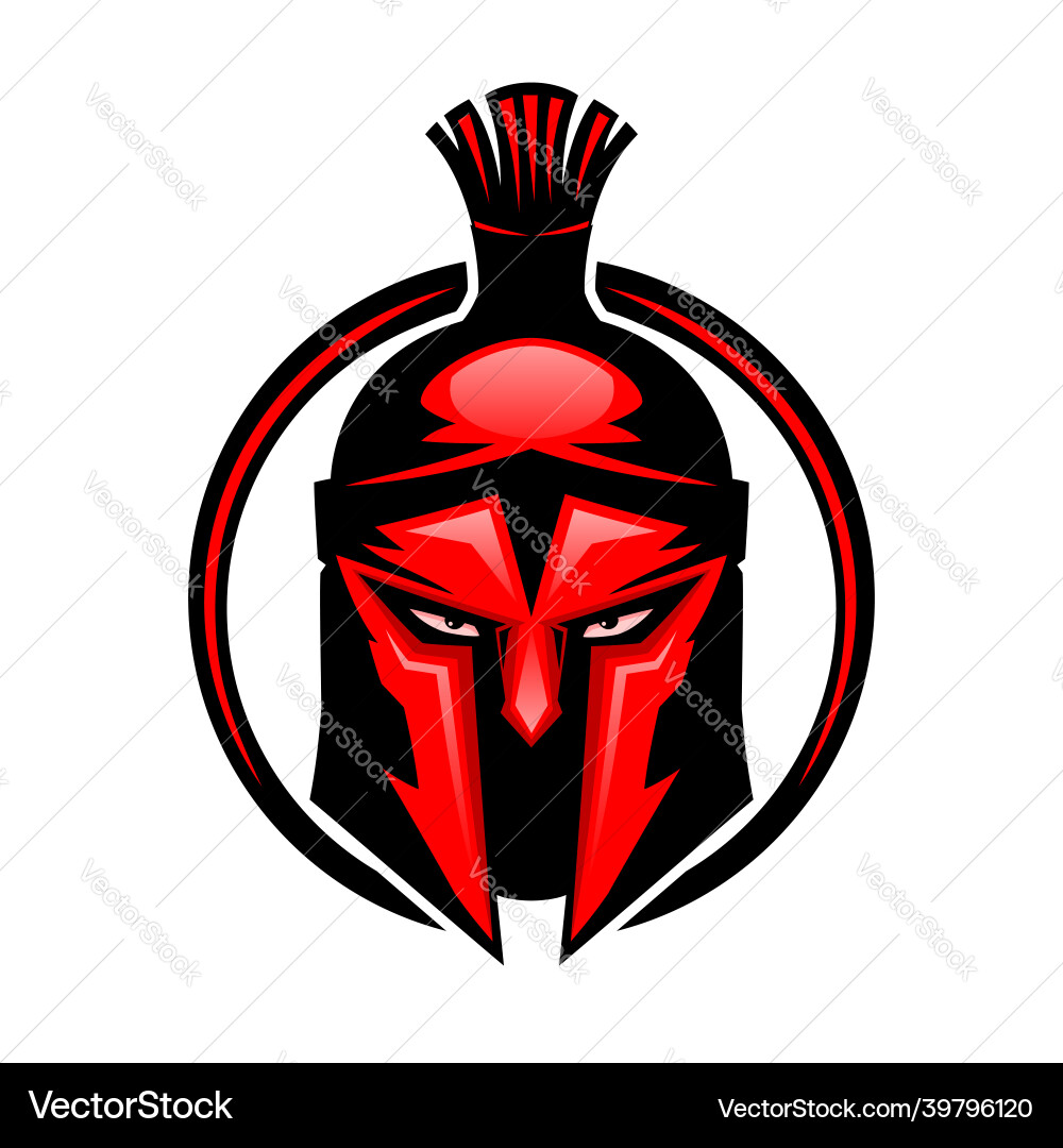 Red spartan helmet icon Royalty Free Vector Image