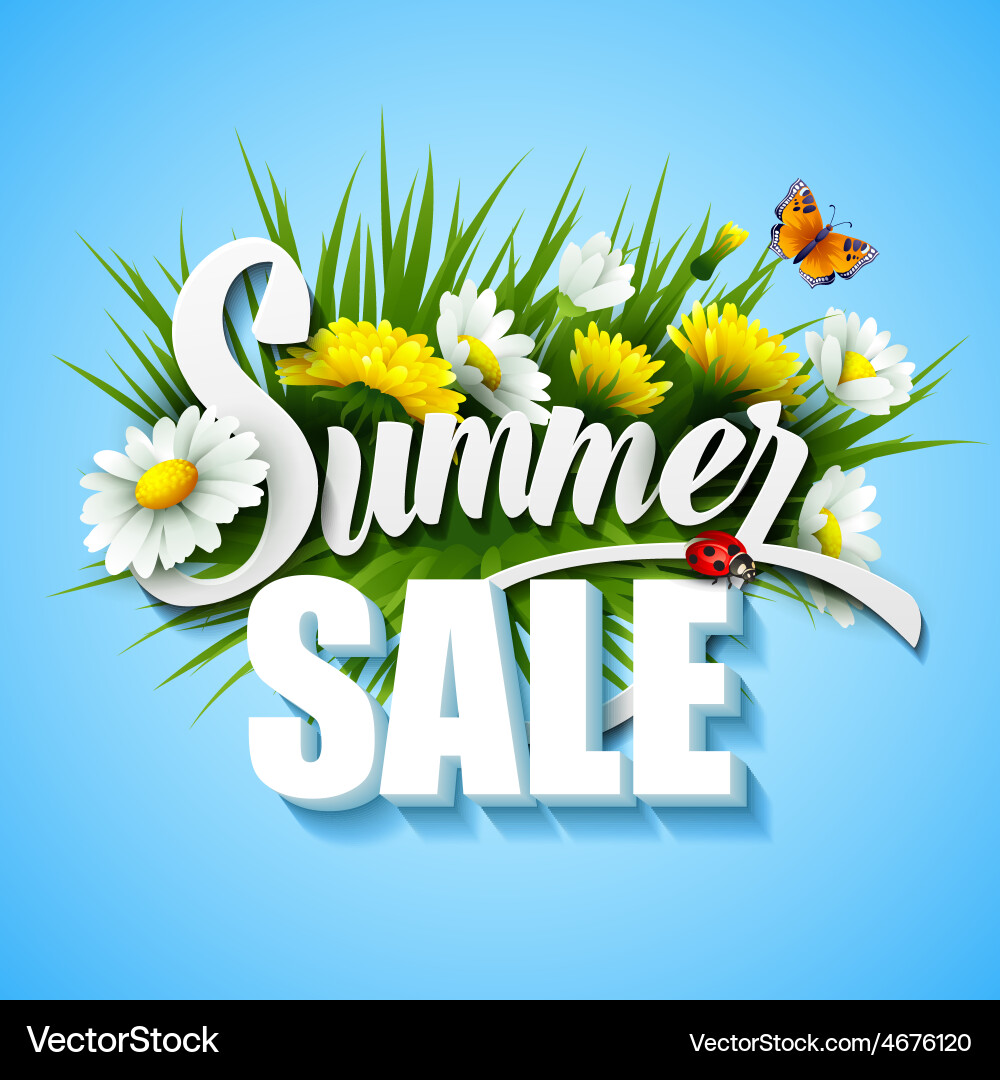 Summer and spring sale template Royalty Free Vector Image