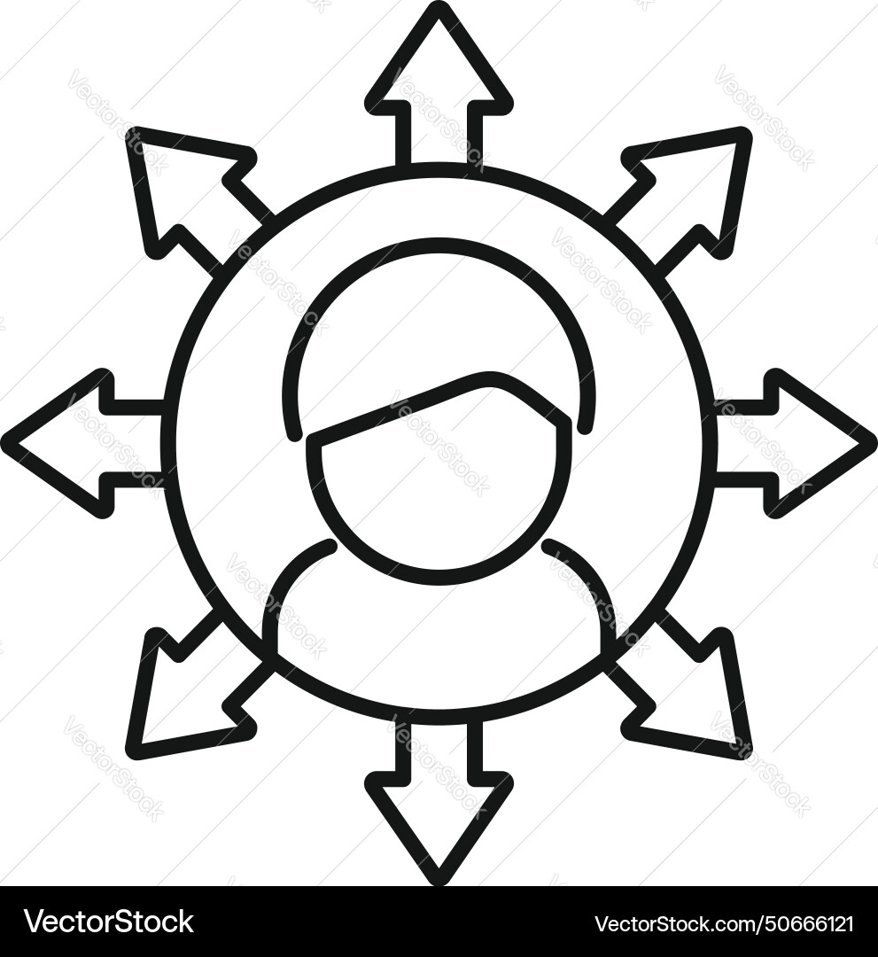 Best person coping skills icon outline Royalty Free Vector