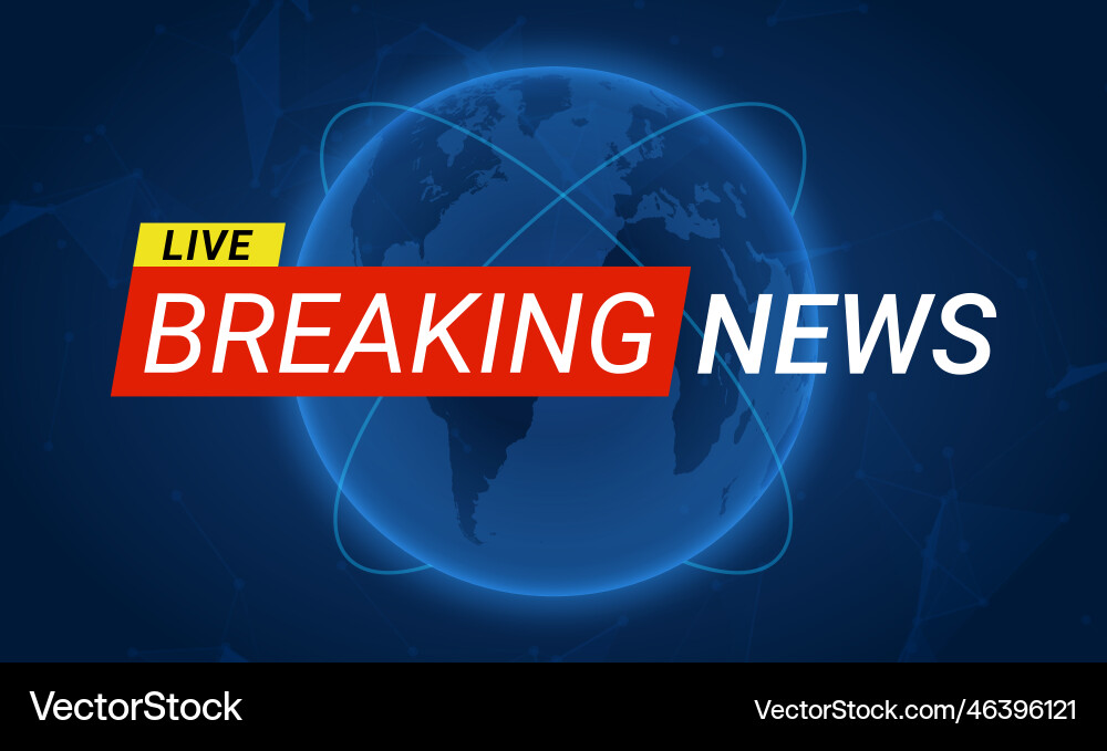 Breaking news tv report template background Vector Image