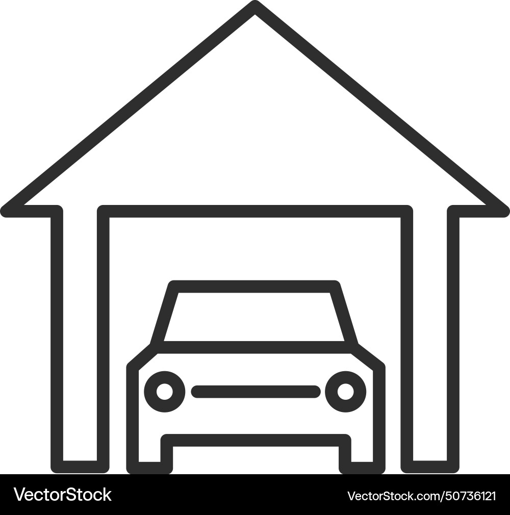 Car in garage linear icon repair service symbol Vector Image