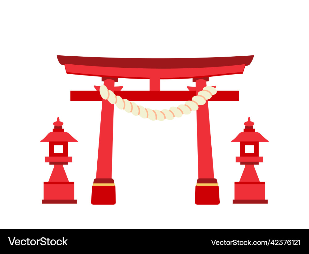 China traditional building pagoda temple gate Vector Image