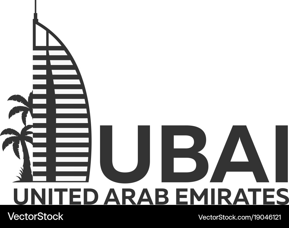 Dubai logo uae united arab emirates Royalty Free Vector