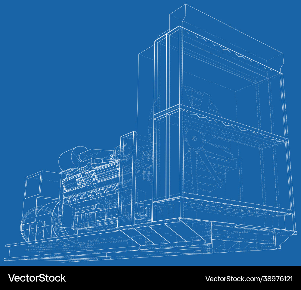Generator diesel and gas industrial electric Vector Image
