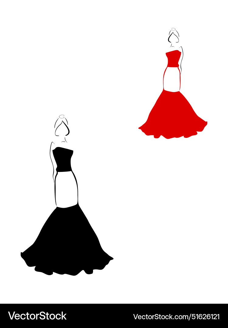 Girl in the dress Royalty Free Vector Image - VectorStock