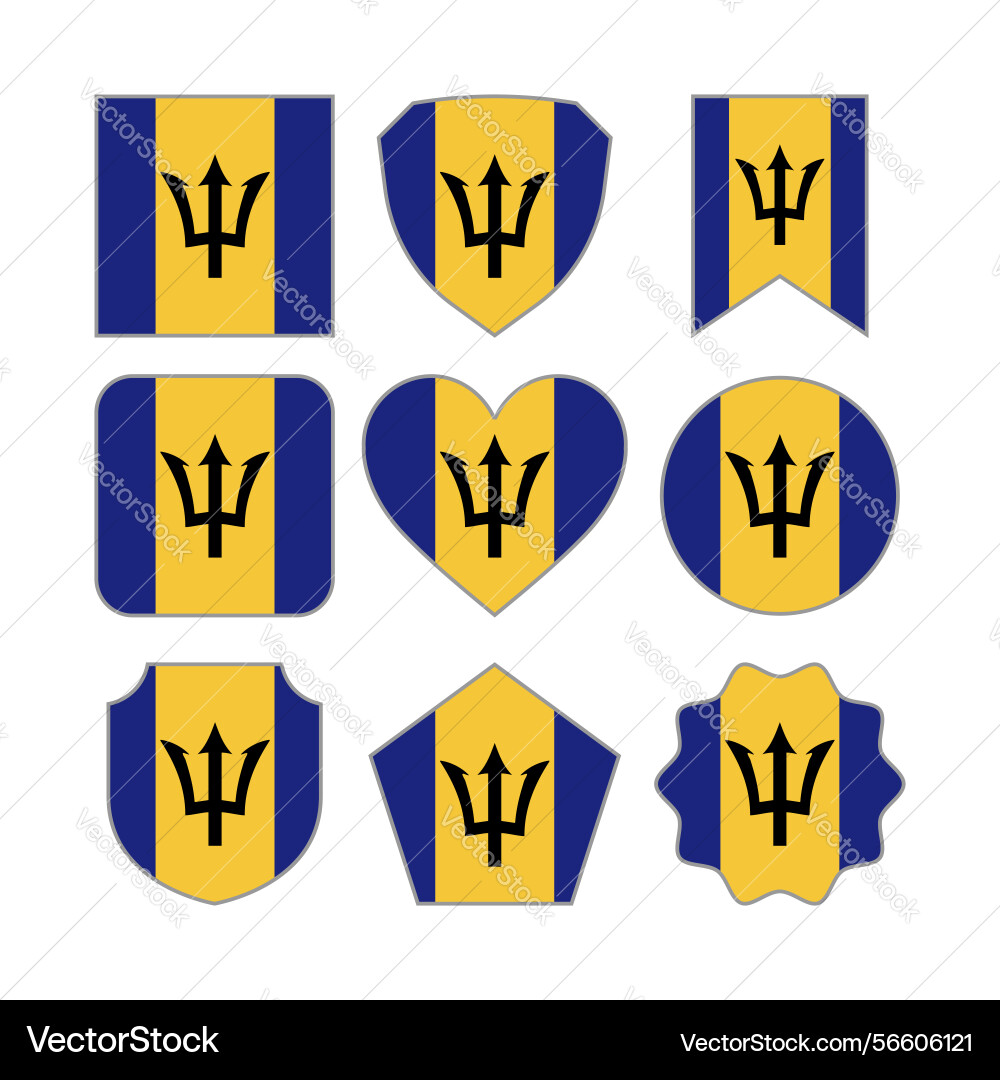 Modern abstract shapes of barbados flag design Vector Image