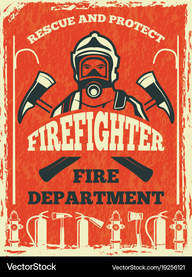 Poster for firefighter department design template Vector Image