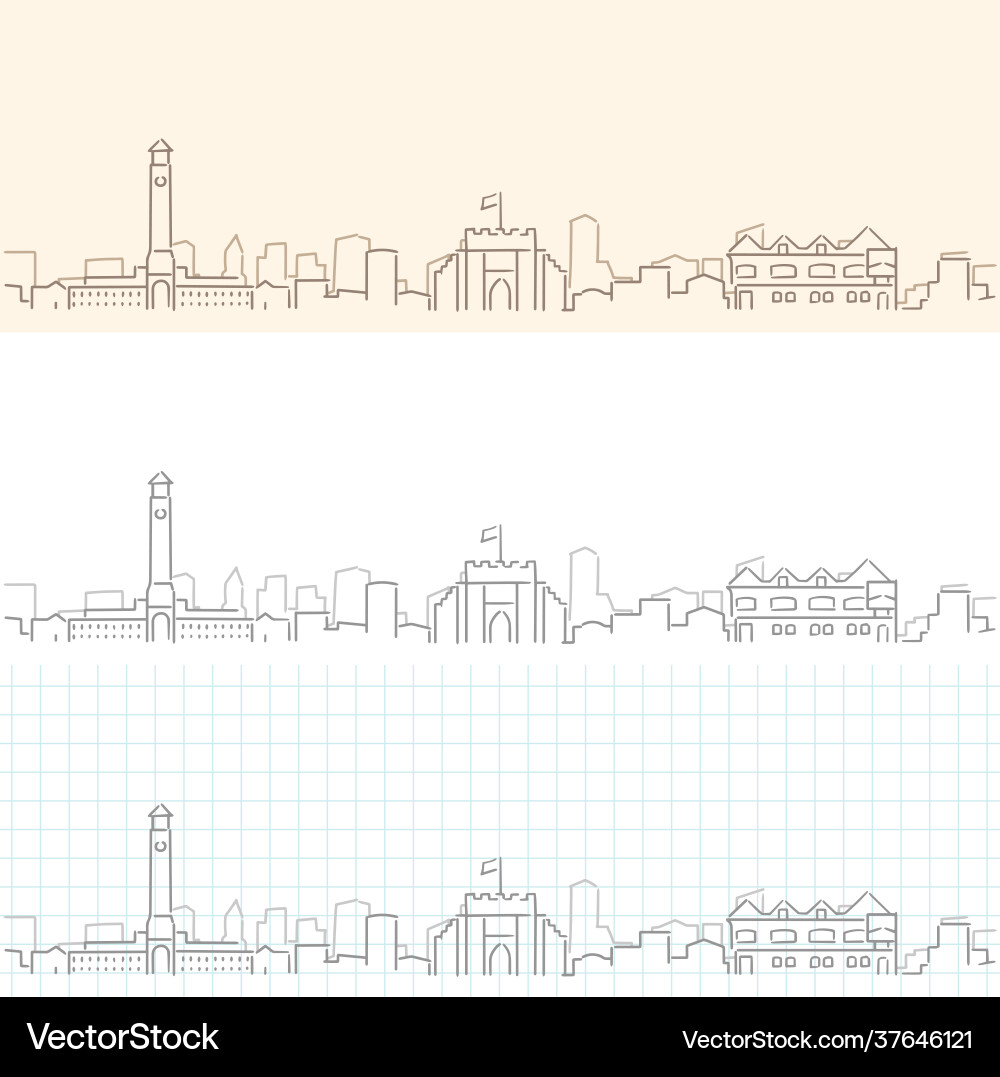 Southampton hand drawn profile skyline Royalty Free Vector