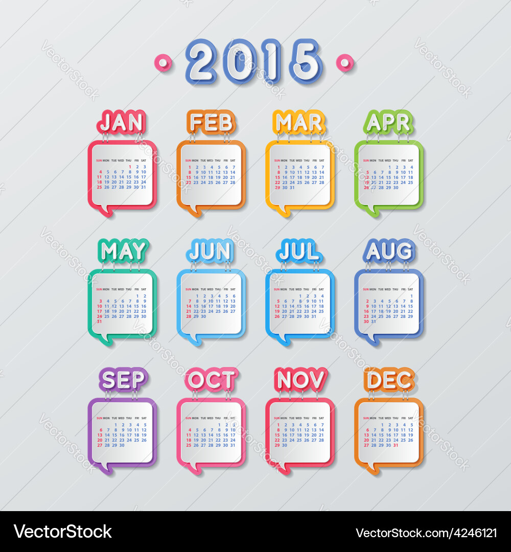 Speech bubbles calendar Royalty Free Vector Image