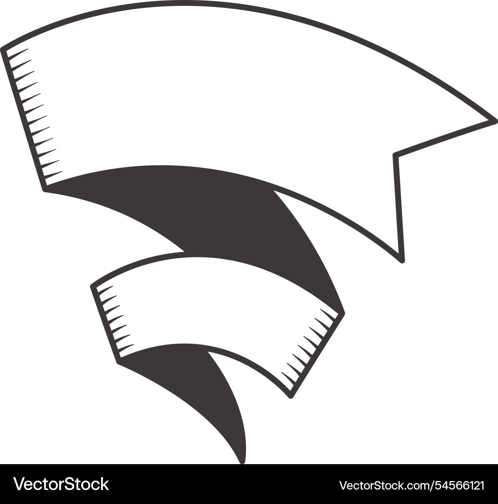 Two waving ribbons with serrated edges form an Vector Image