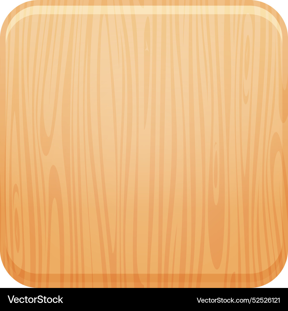 Wooden button template square timber texture Vector Image