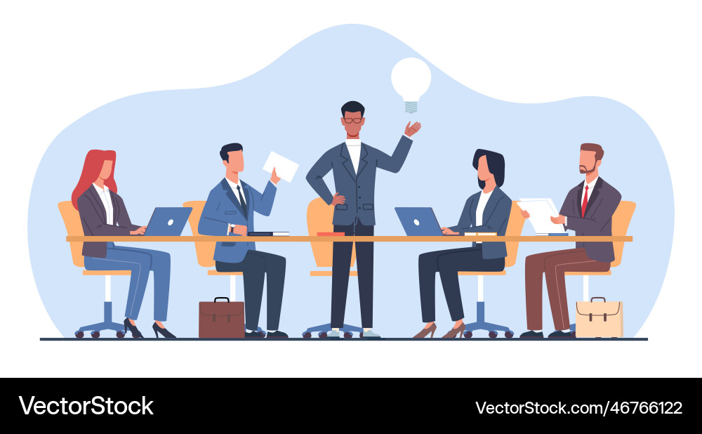 Business Team Meeting - Office Setting Royalty Free Vector