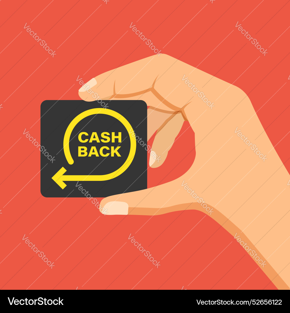 Cashback in hand icon flat style money back Vector Image