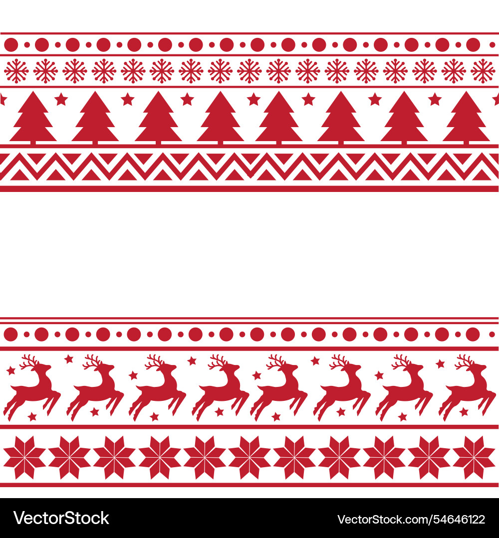 Festive christmas border frame with reindeer Vector Image