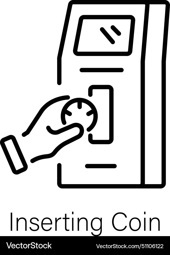 Inserting coin Royalty Free Vector Image - VectorStock