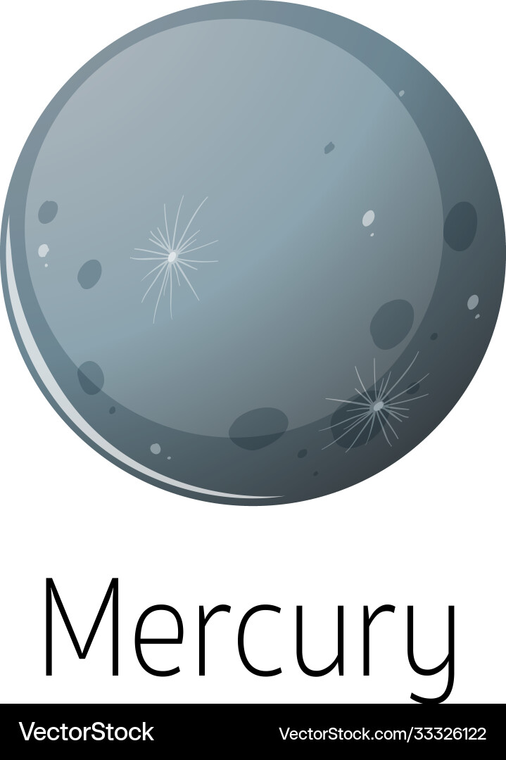 Isolated mercury on white background Royalty Free Vector
