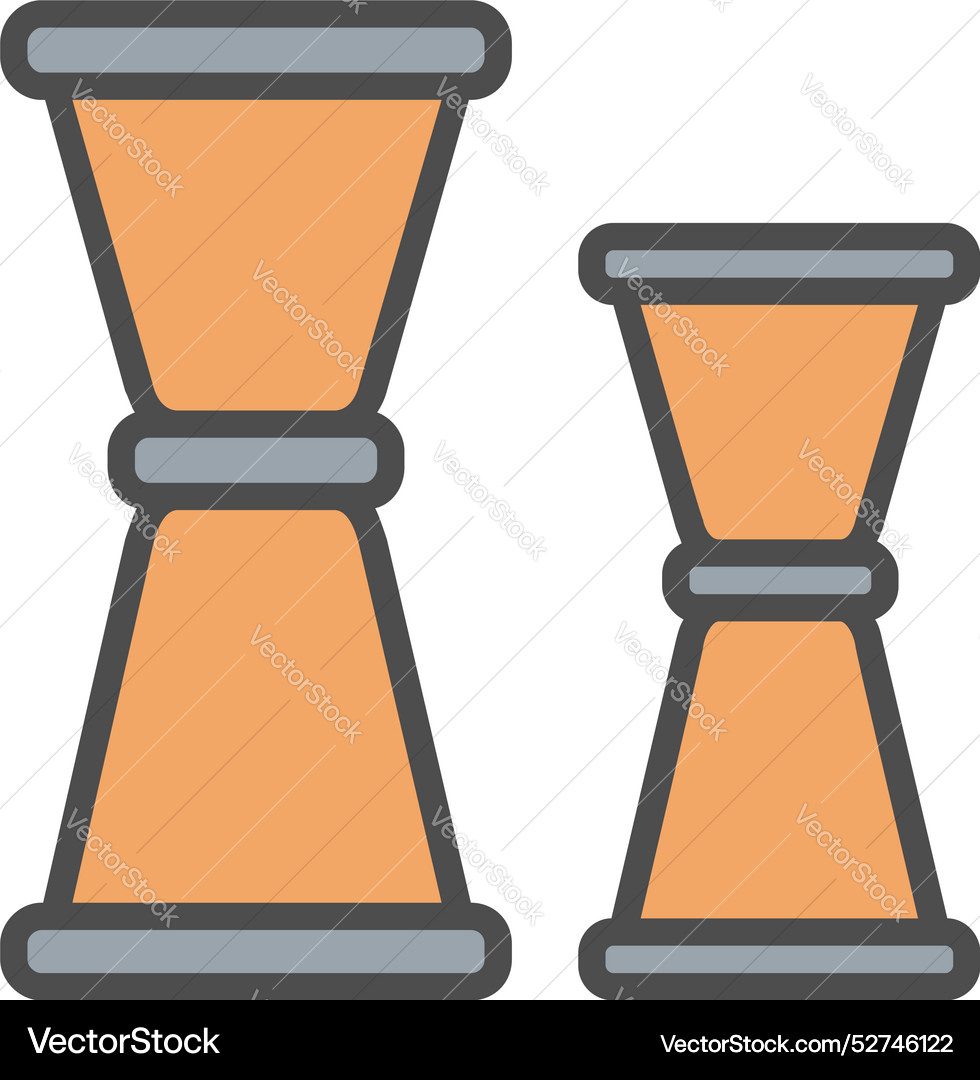 Jigger line filled icon design Royalty Free Vector Image