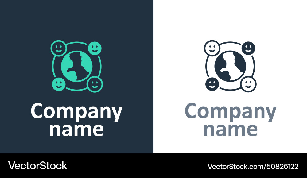 Logotype international community icon isolated Vector Image