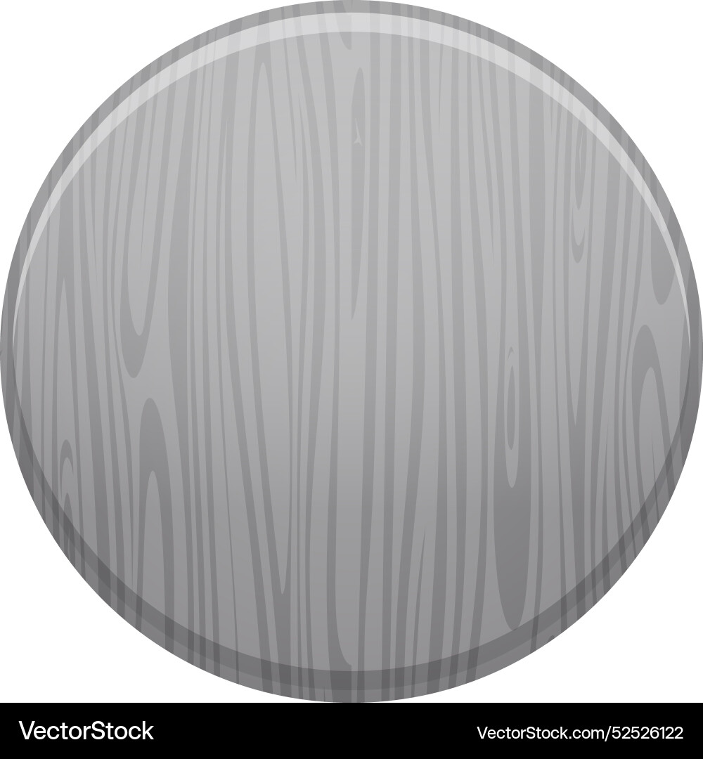 Round gray panel with realistic natural wooden Vector Image