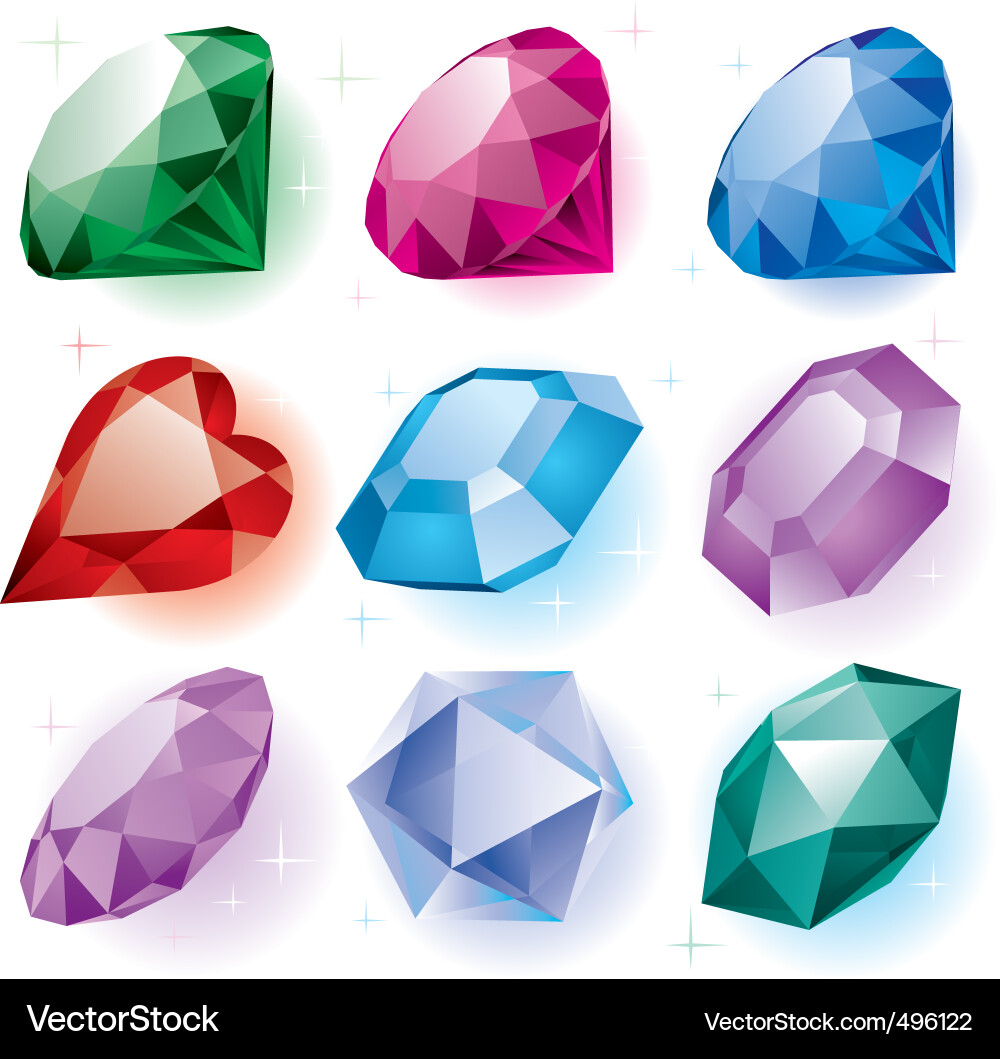 Set of diamonds Royalty Free Vector Image - VectorStock