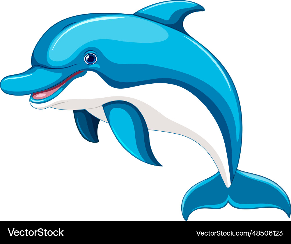 Blue dolphin jumping Royalty Free Vector Image