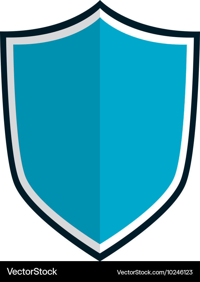 Blue shield emblem icon Royalty Free Vector Image