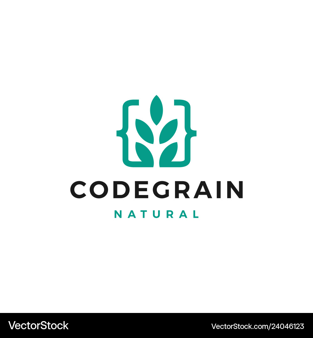 Code grain leaf leaves logo for web front back Vector Image