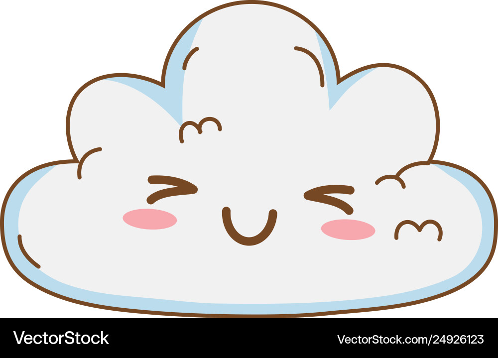 Cute kawaii cloud cartoon Royalty Free Vector Image