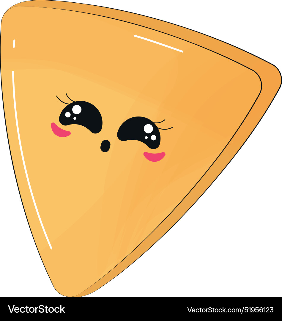 Cute nacho character cartoon Royalty Free Vector Image