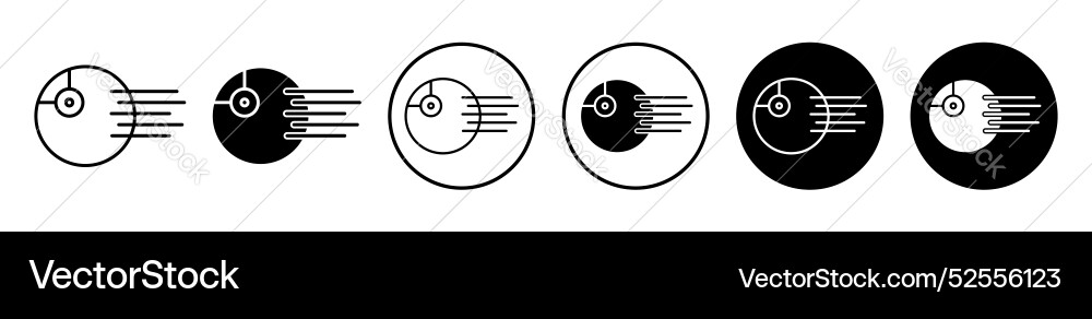 Death star icon set on white background Royalty Free Vector