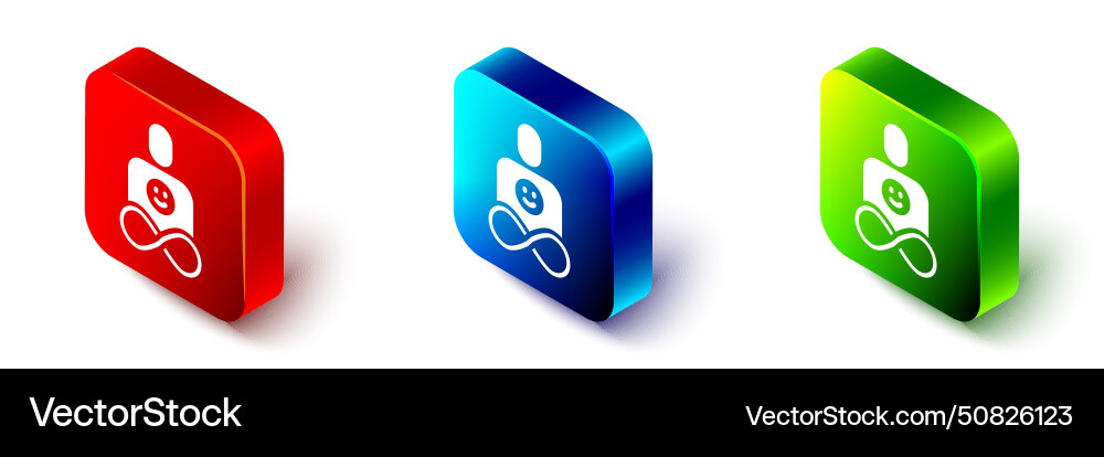 Isometric friends forever icon isolated on white Vector Image