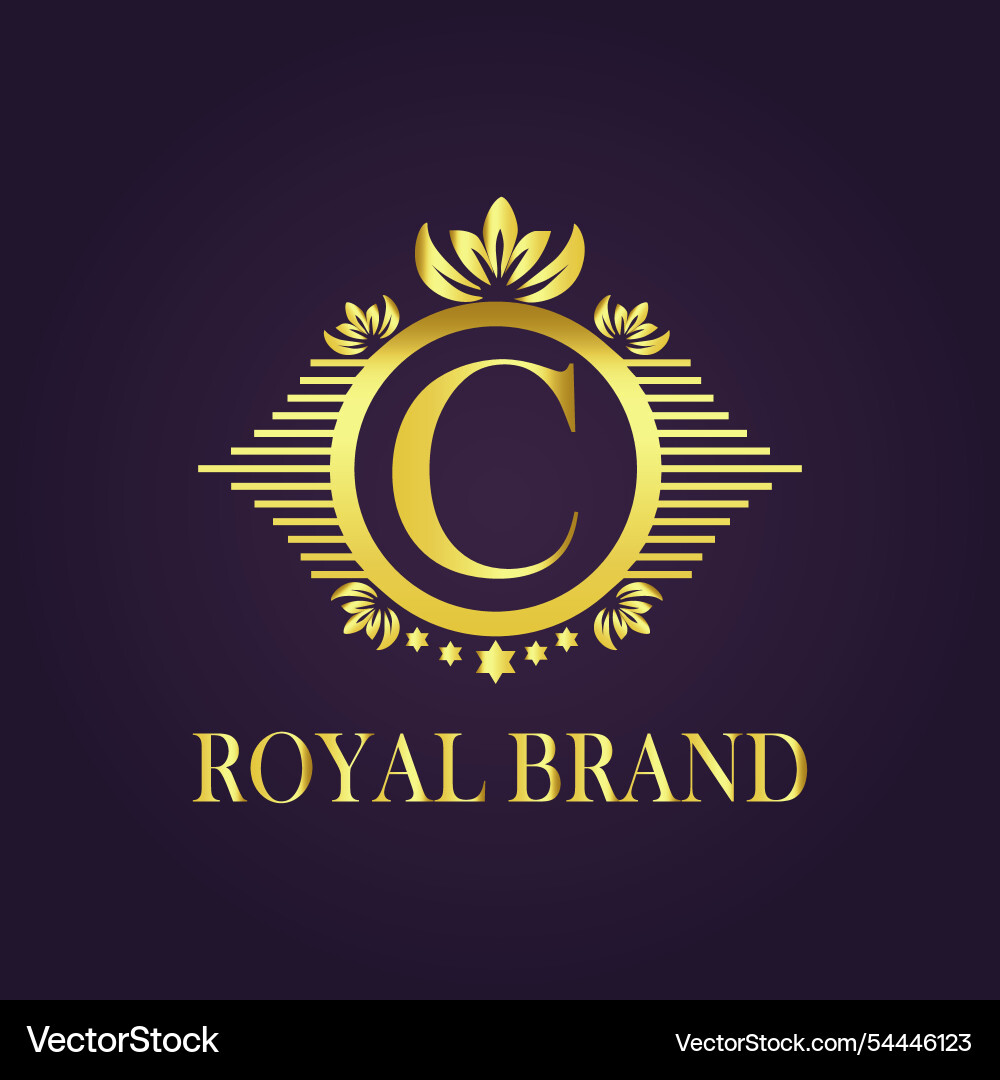Letter c luxury gold logo concept Royalty Free Vector Image