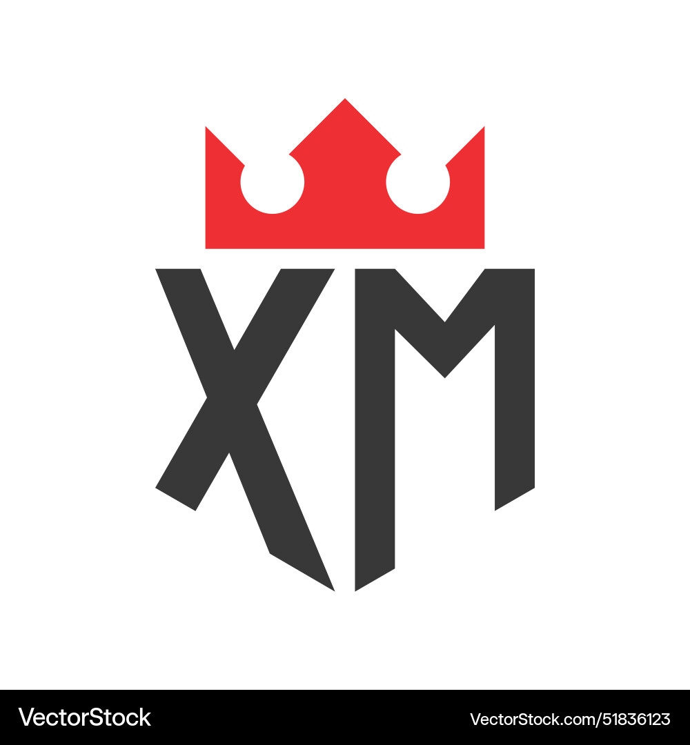 Letter xm crown logo Royalty Free Vector Image